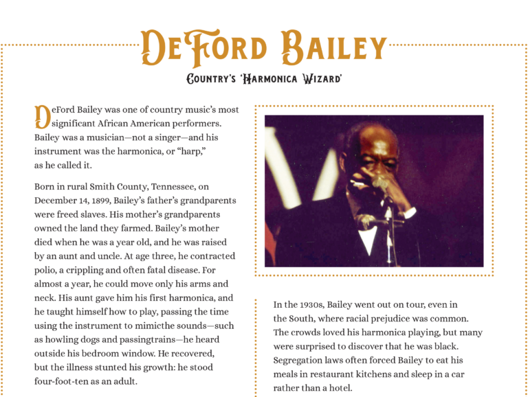 Discover DeFord Bailey - Country Music Hall of Fame and Museum