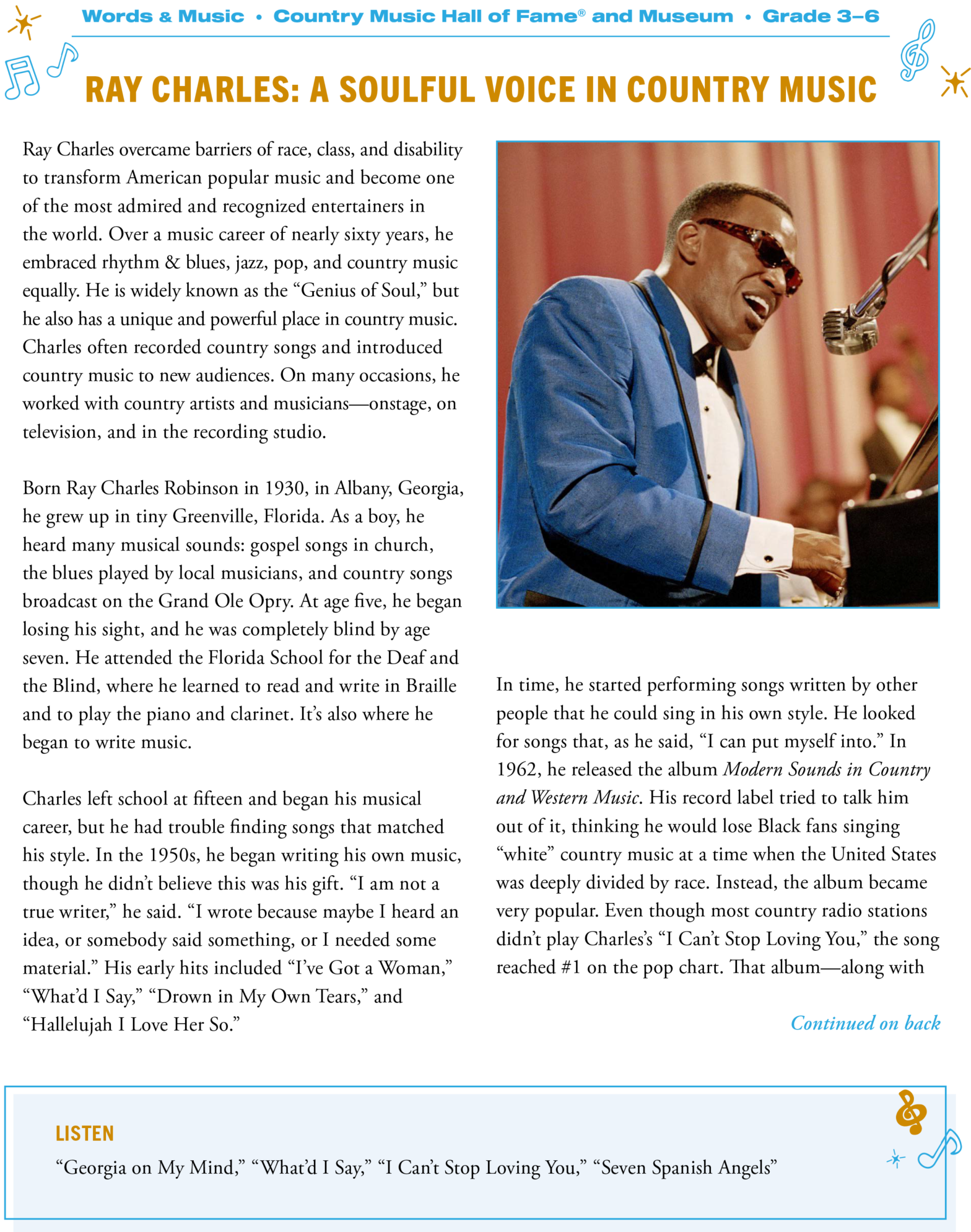 Discover Ray Charles - Country Music Hall of Fame and Museum